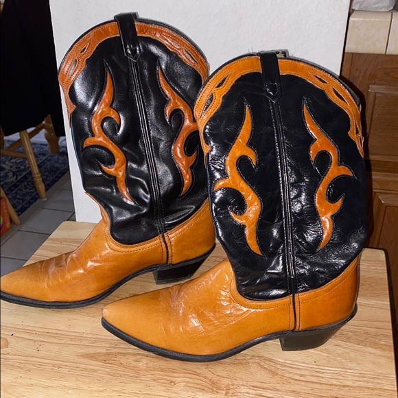 dingo | Shoes | Dingo Black And Orange Cowboy Boots | Poshmark